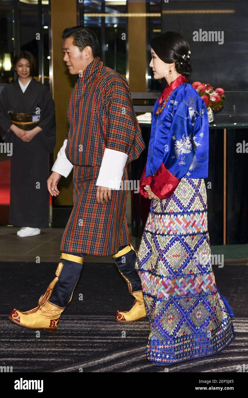 King Jigme Khesar Namgyel Wangchuck and Majesty Queen Jetsun Pema Wangchuck during a Reception ...