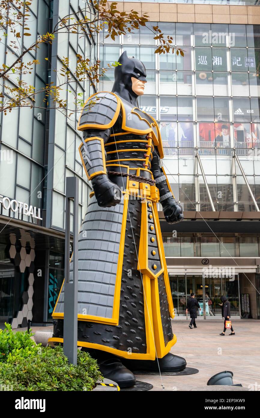Shanghai, CHINA-An eight-meter-tall statue of Batman Imperial Palace ...