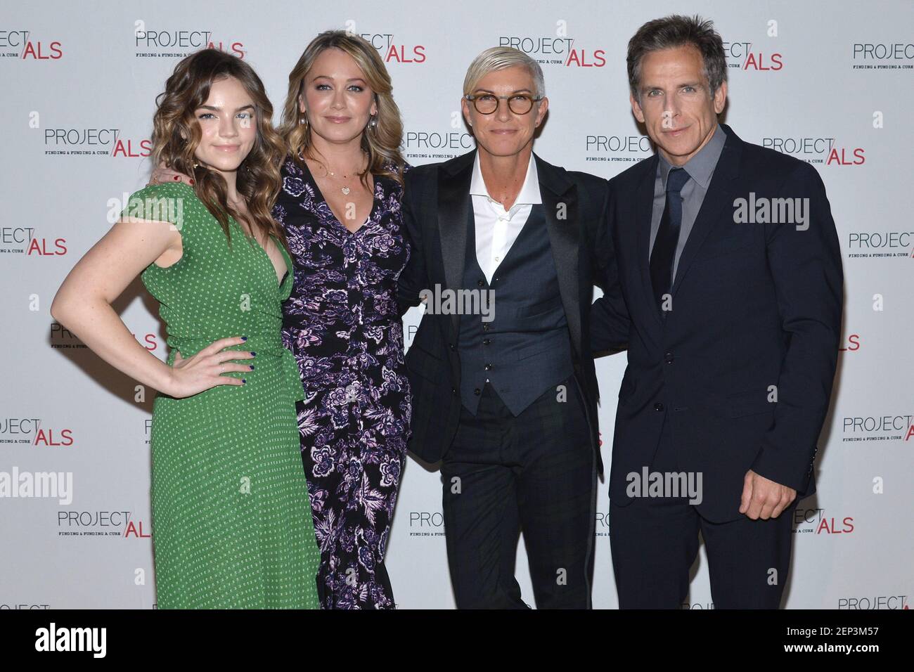 (L-R) Ella Stiller, Chrstine Taylor, Stacey Griffith and Ben Stiller ...