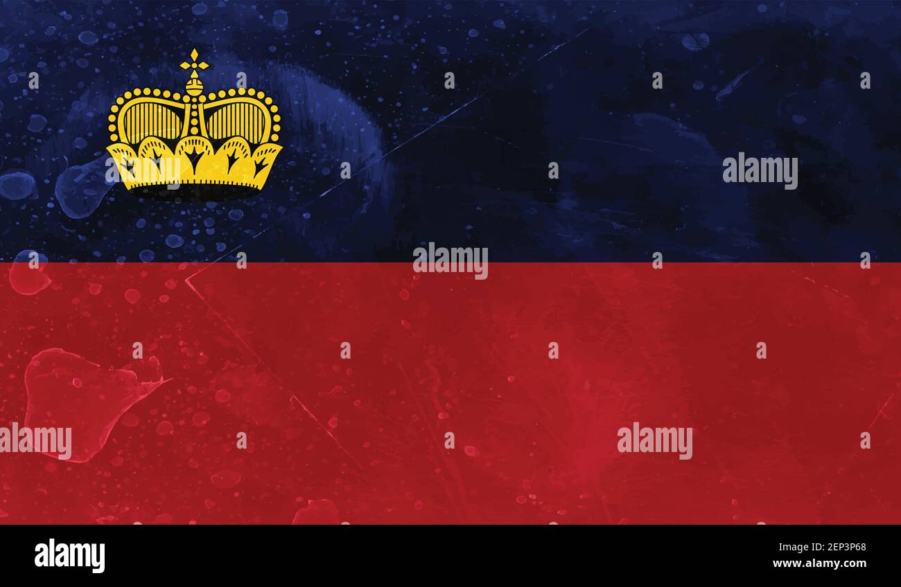 Liechtenstein grunge flag. Vector illustration. Grunge effect can be ...