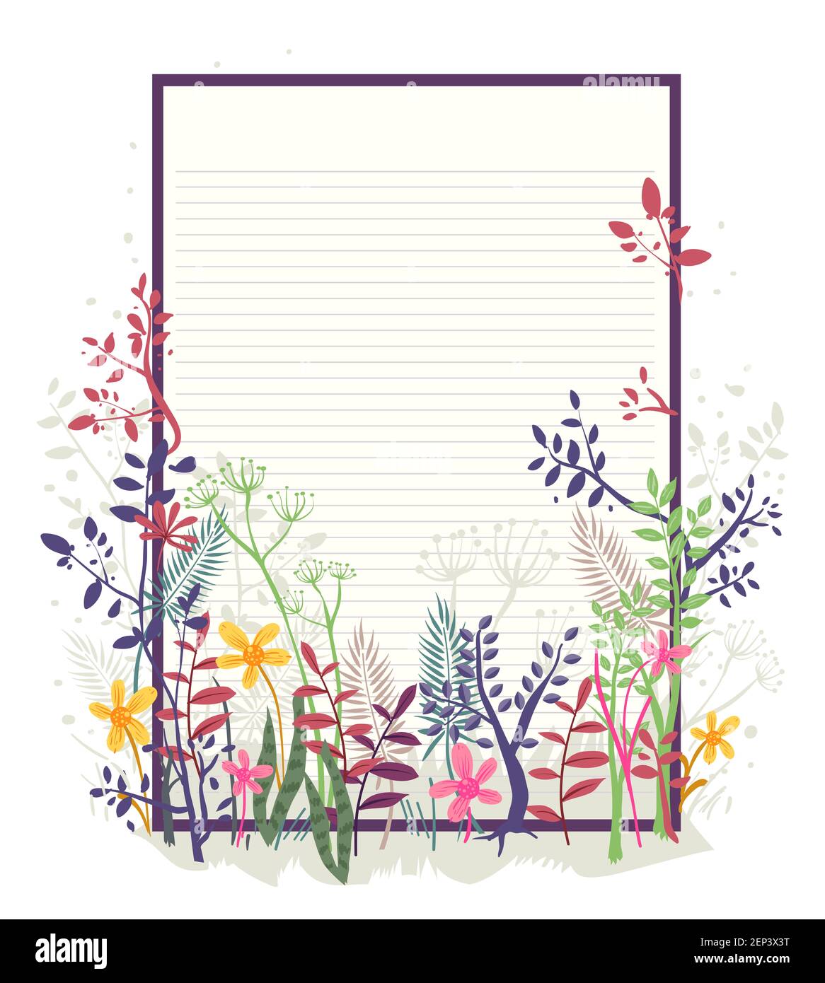 Illustration of Paper with Plants Design Stock Photo - Alamy