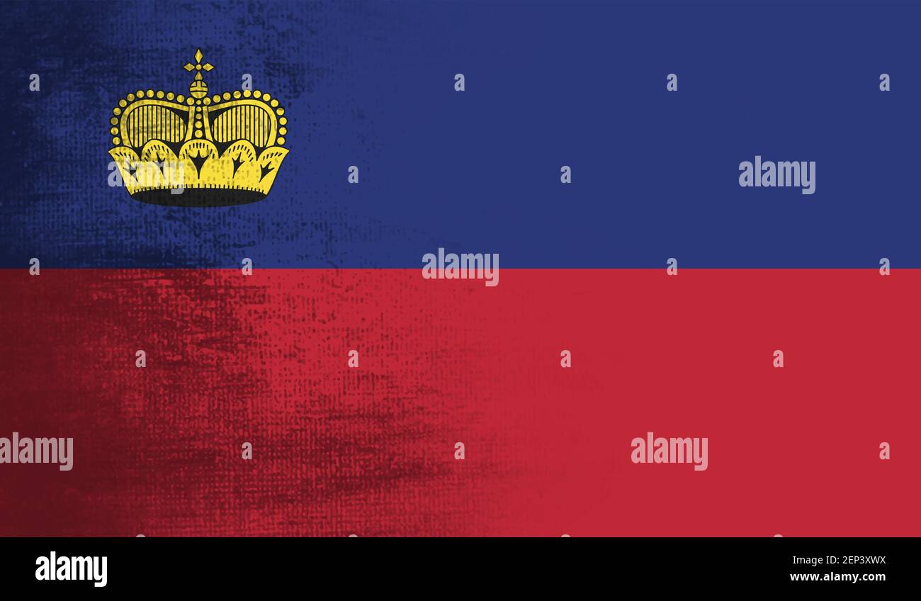 Liechtenstein grunge flag. Vector illustration. Grunge effect can be ...