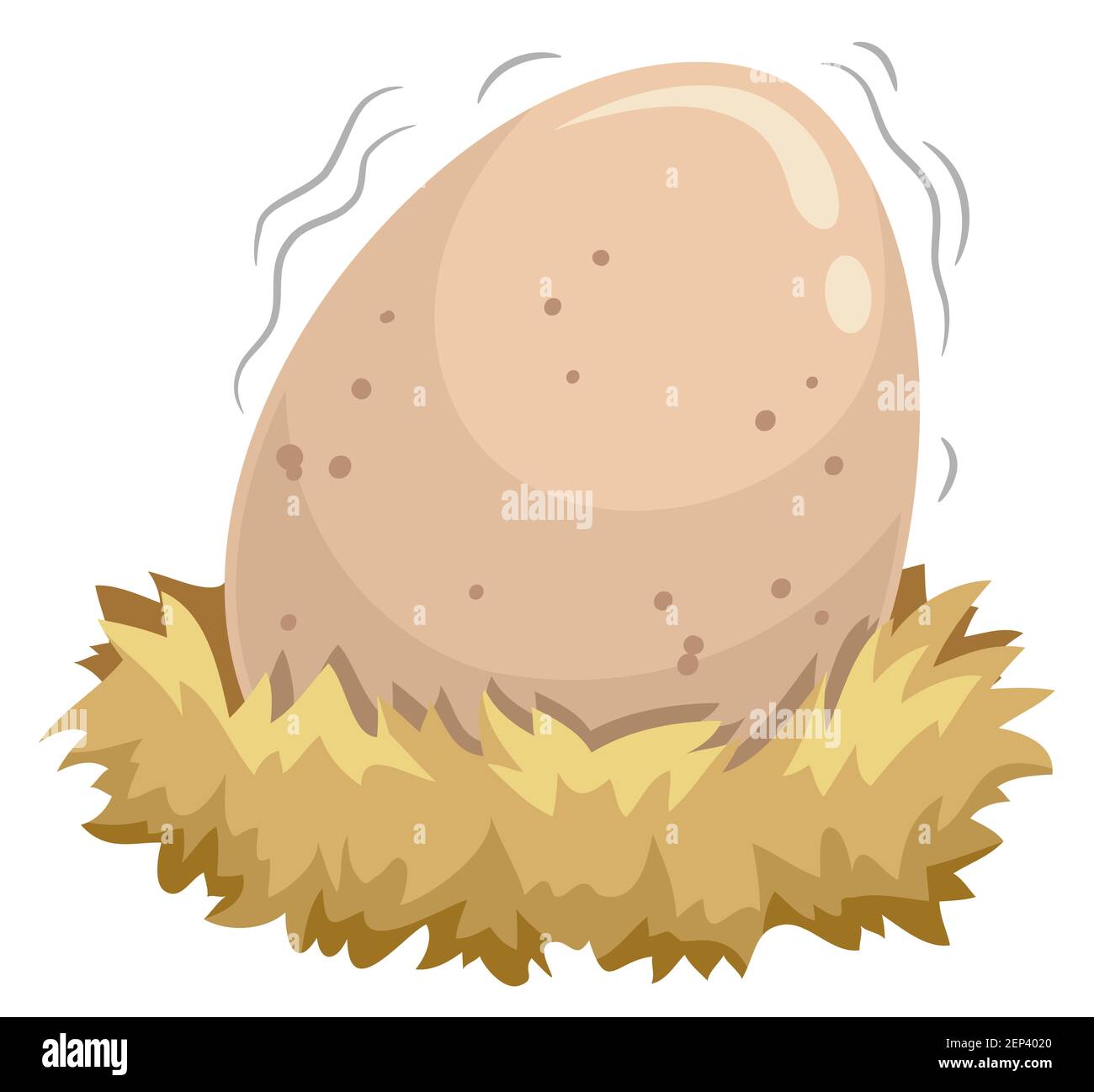 Illustration of an Egg on Nest Shaking and Hatching Stock Photo - Alamy