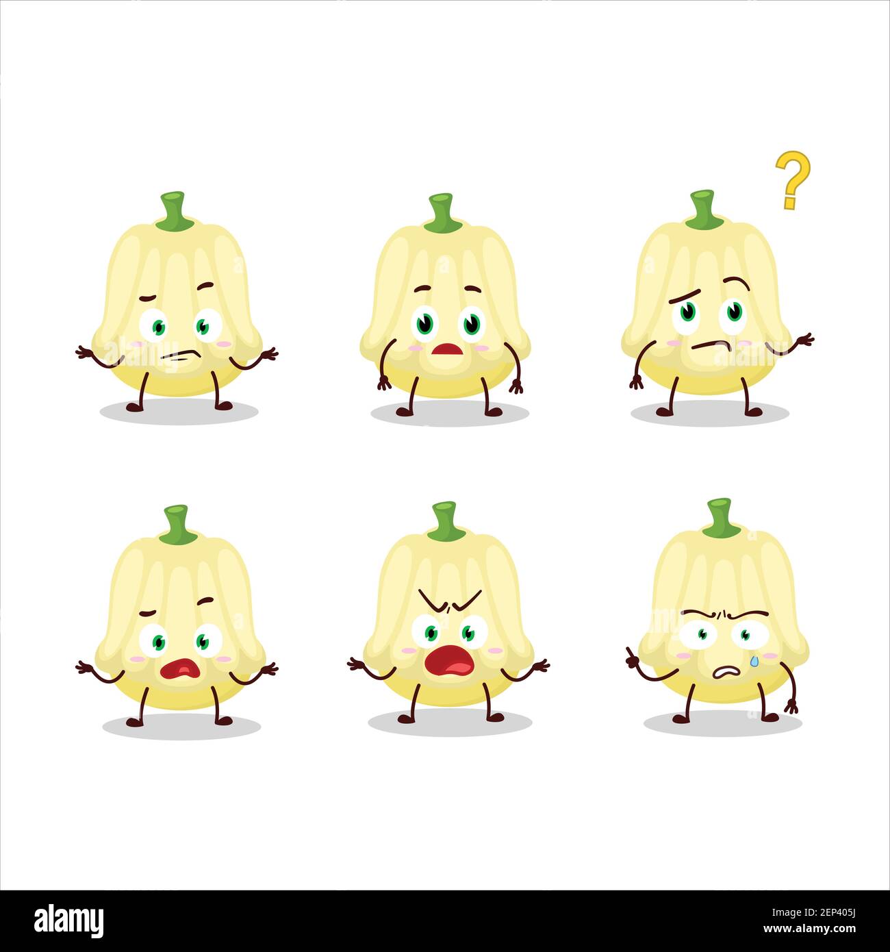 Cartoon character of patisson with what expression. Vector illustration ...