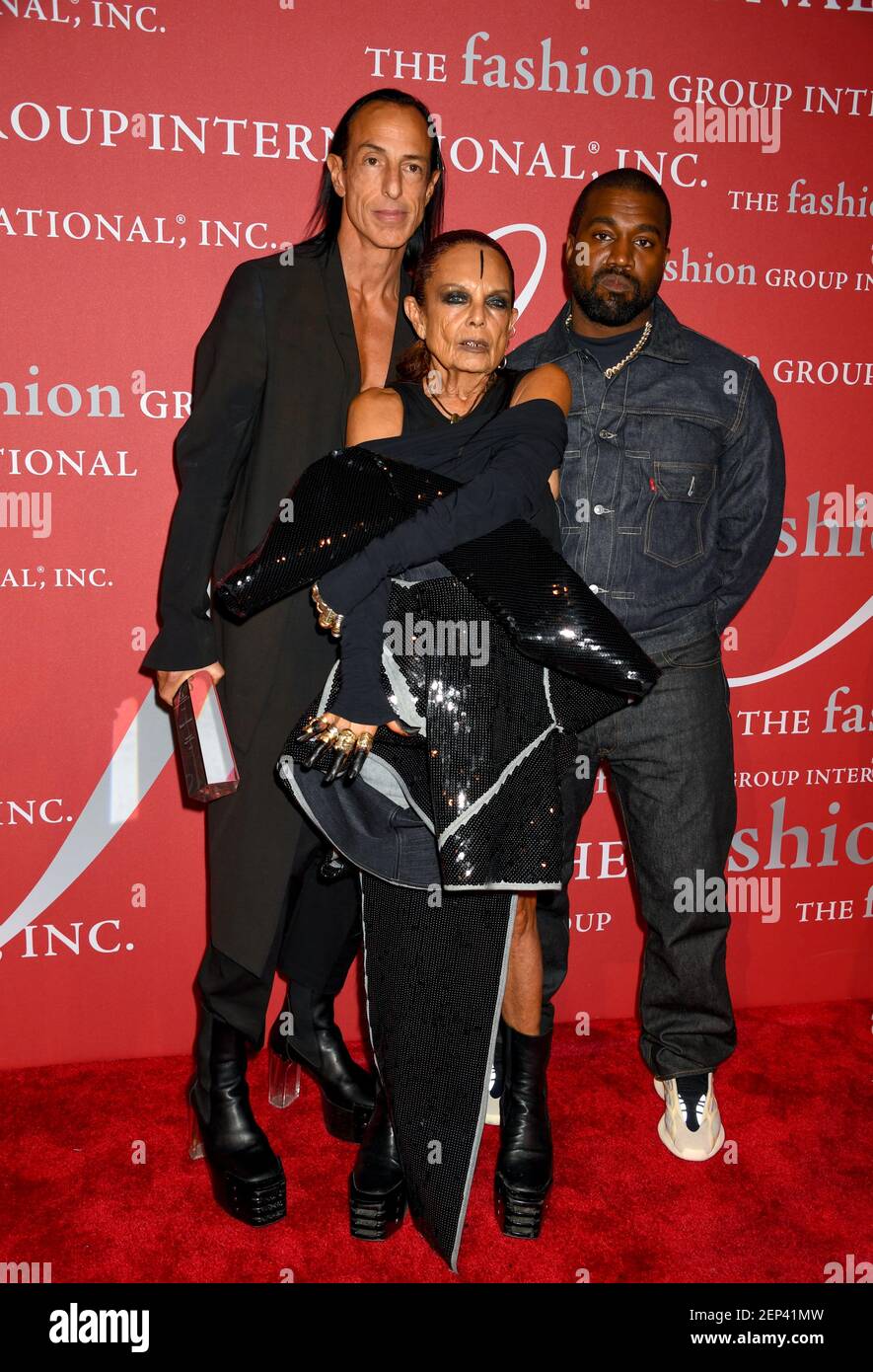 Michele Lamy, Rick Owens, Kenye West attends the 2019 Fashion Group ...
