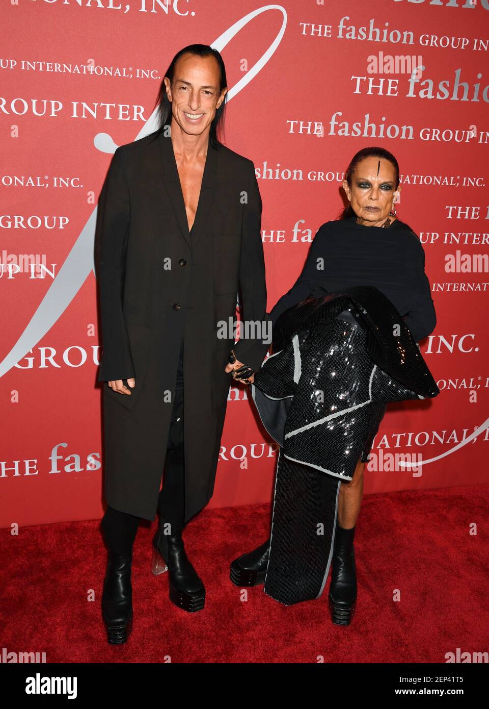 Rick Owens, Michele Lamy attends the 2019 Fashion Group International ...