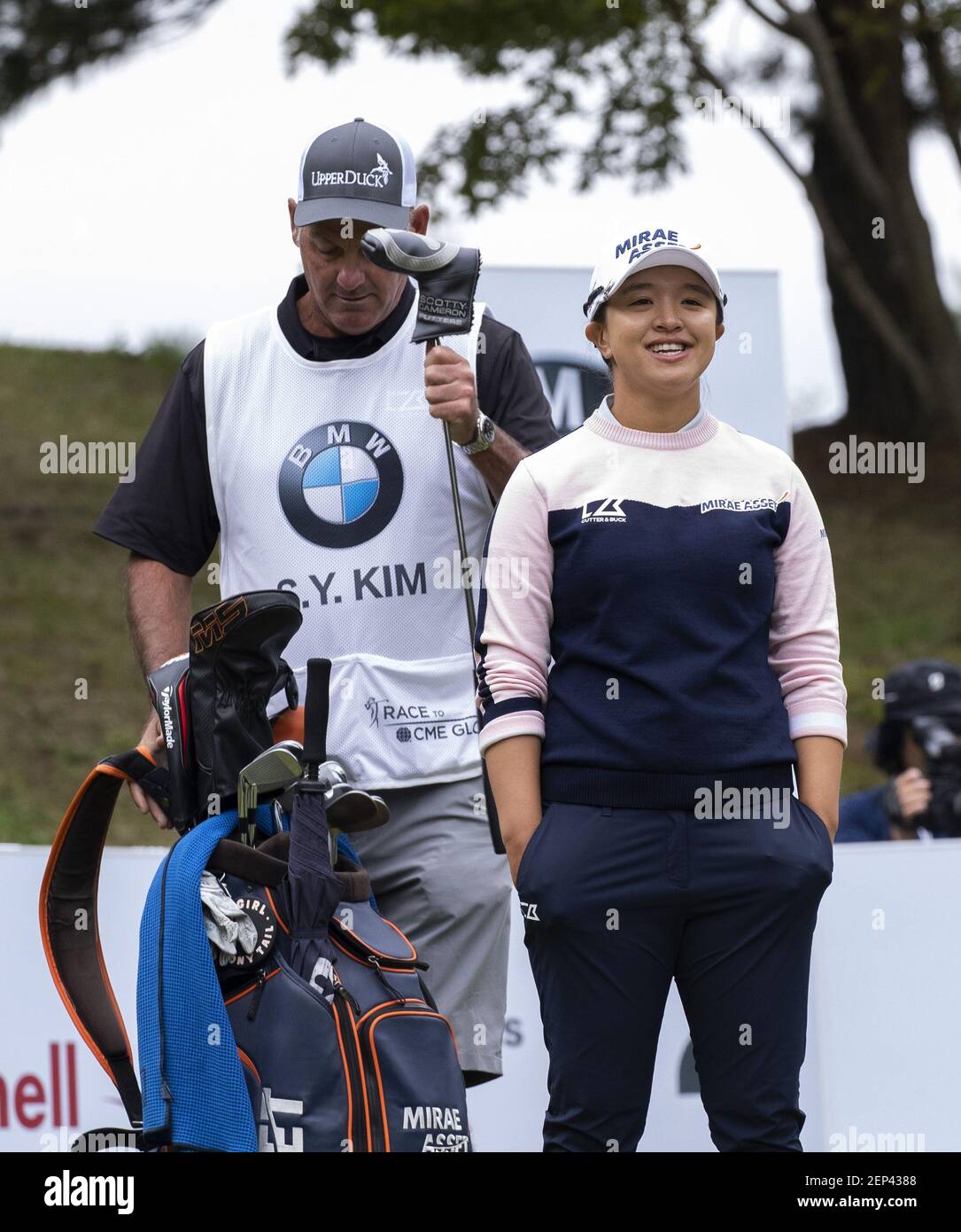 25 October 2019 - Busan, South Korea :Kim Se-Young of South Korea looks on the green before ...