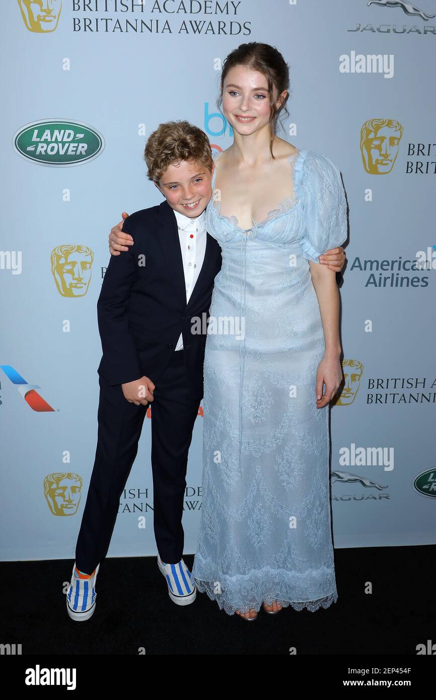 Roman Griffin Davis and Thomasin McKenzie at the 2019 British Academy ...