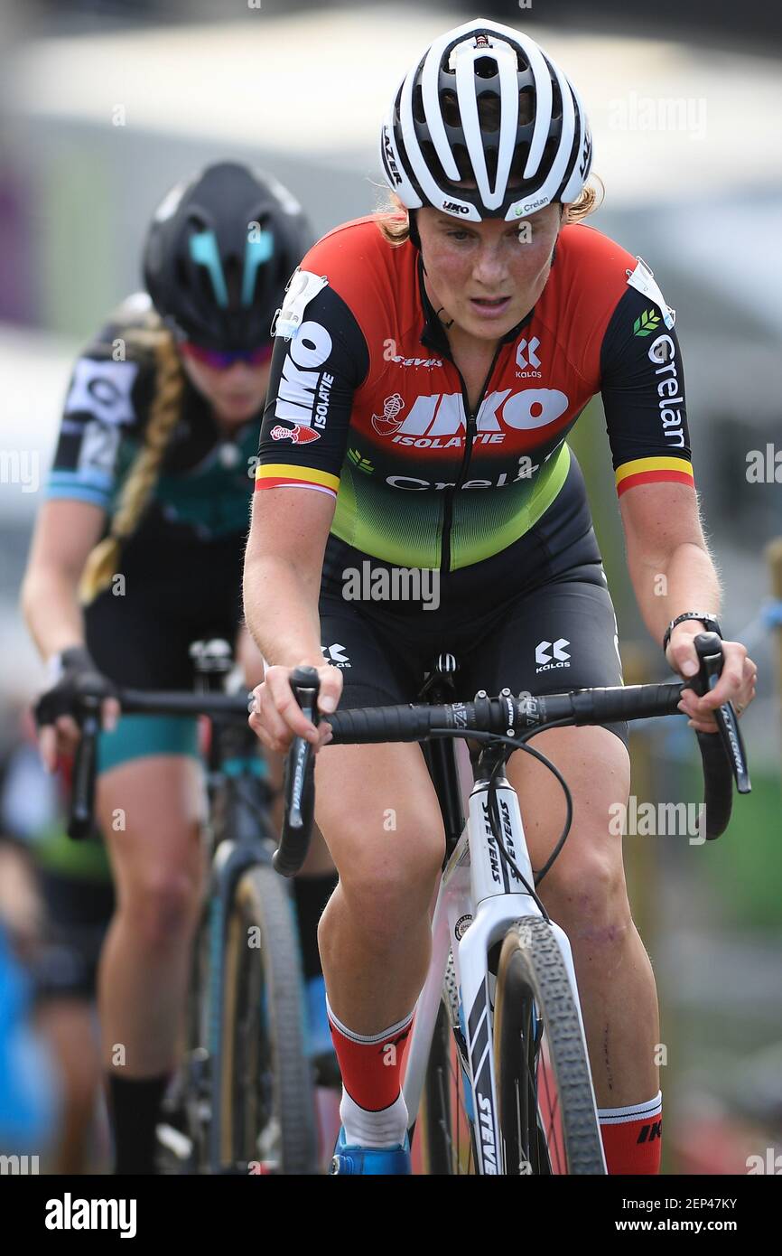 Belgian Loes Sels pictured in action during the women's elite race at ...