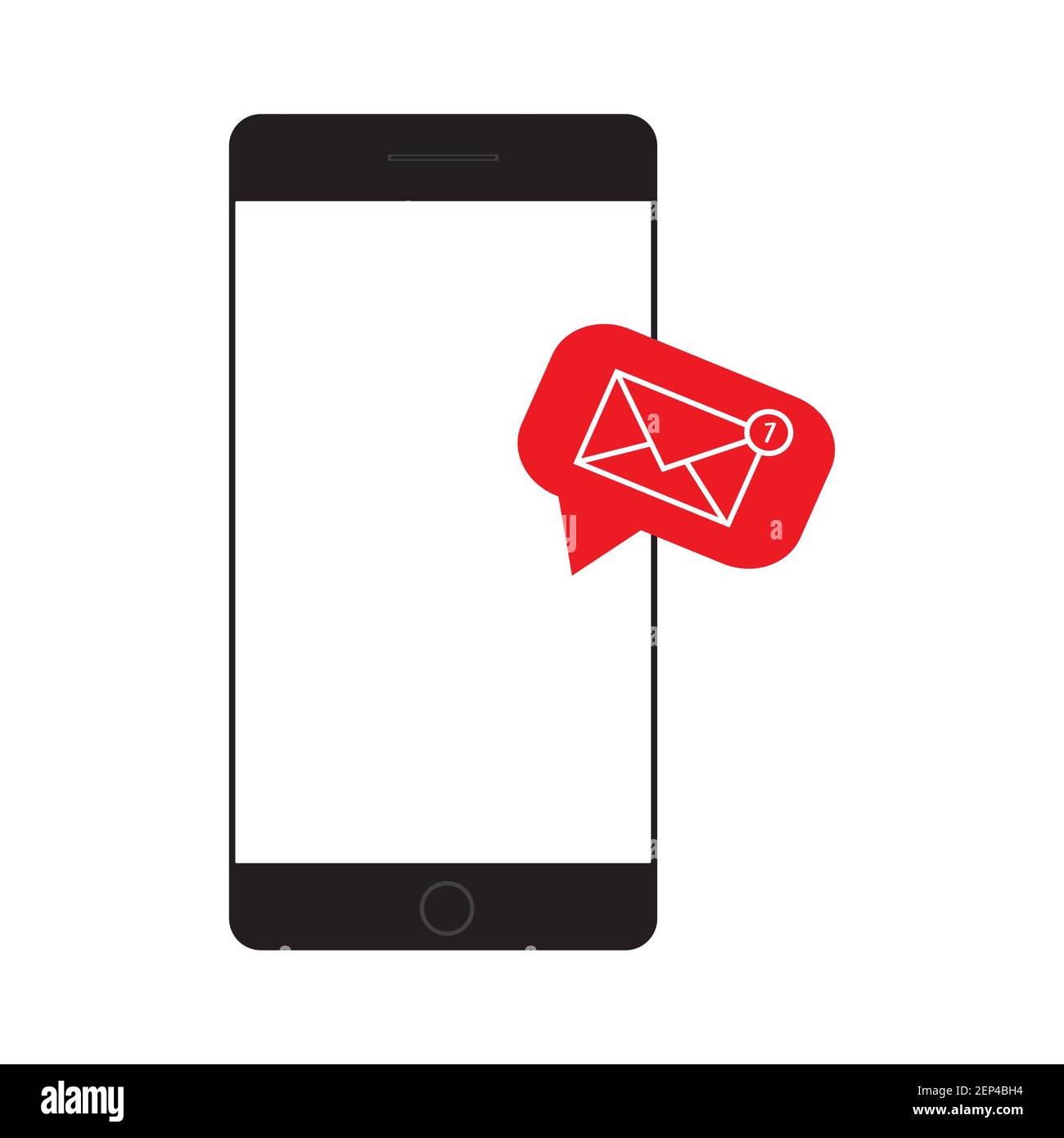 Message or email notification icon on white background vector Stock ...