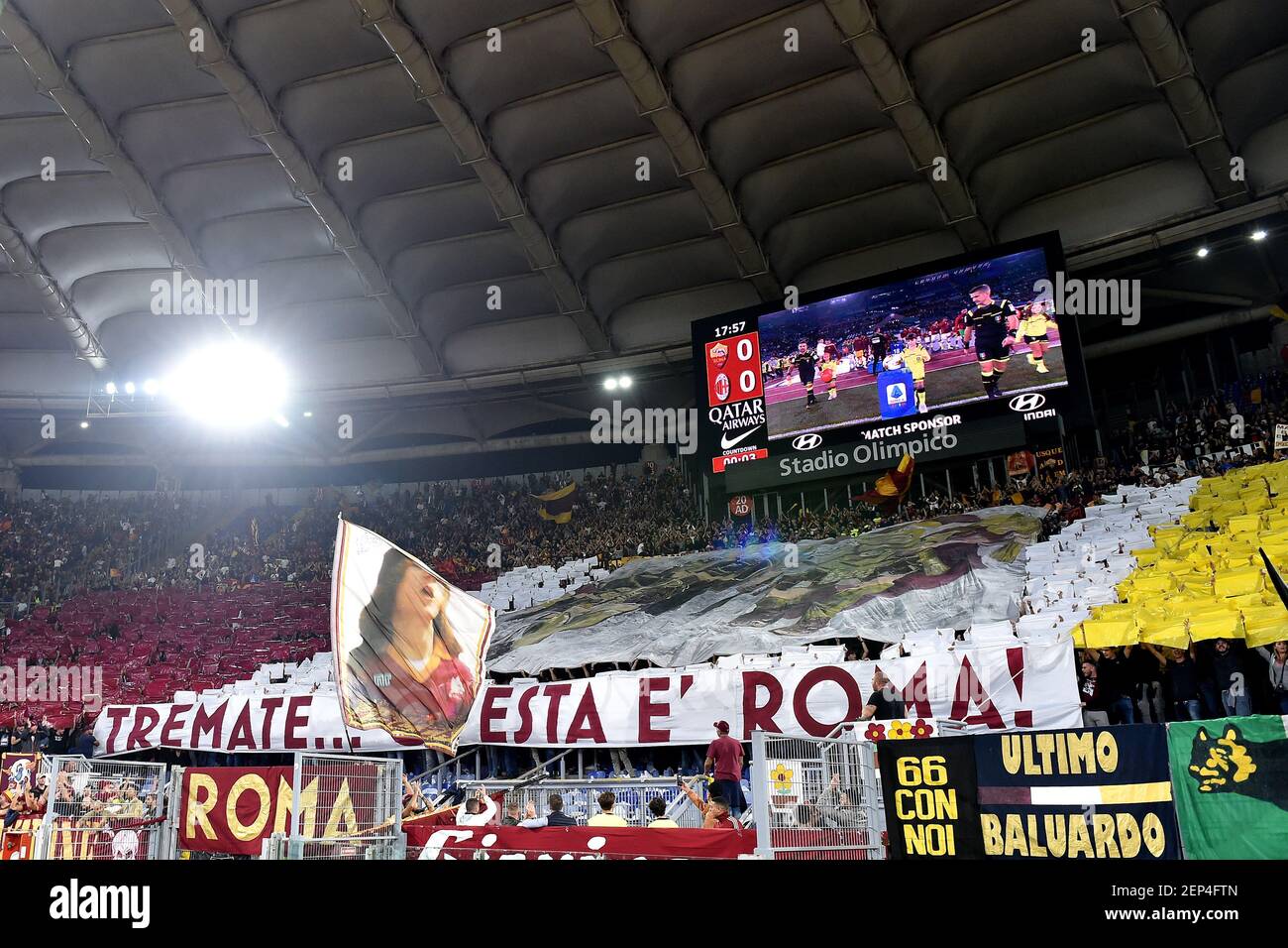 AS Roma fans cheer on Roma 27-10-2019 Stadio Olimpico Football Serie A ...