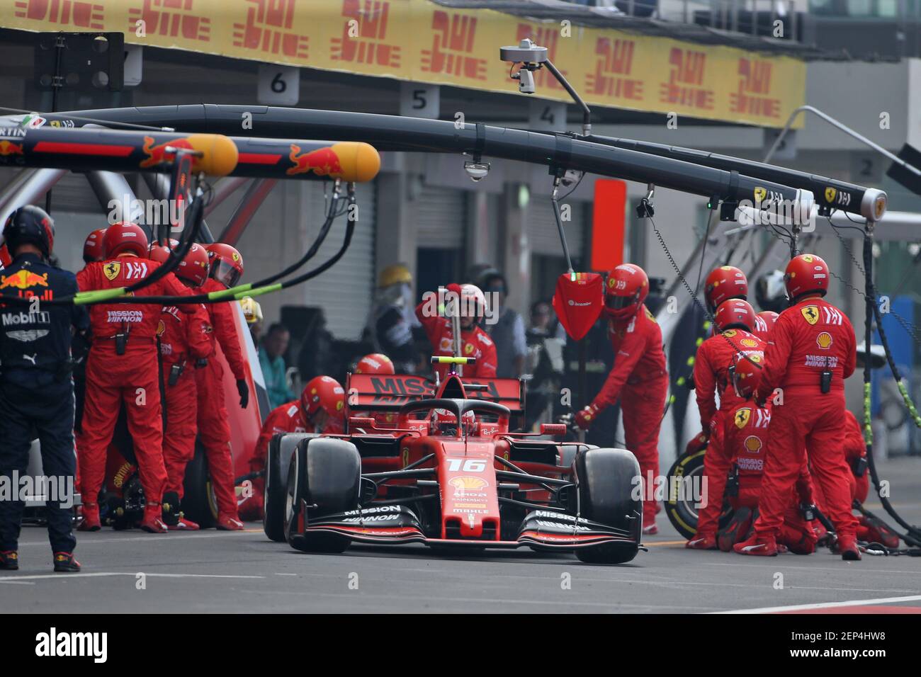 Pit stop, Charles Leclerc (MON) Scuderia Ferrari SF90 during the FIA ...