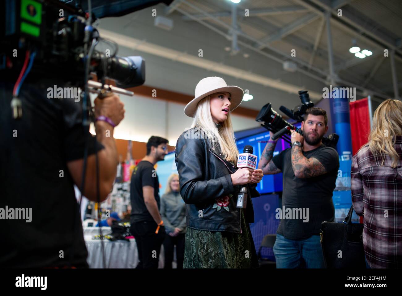 Fox News host Tomi Lahren films her for her show "Fox Nation" during ...