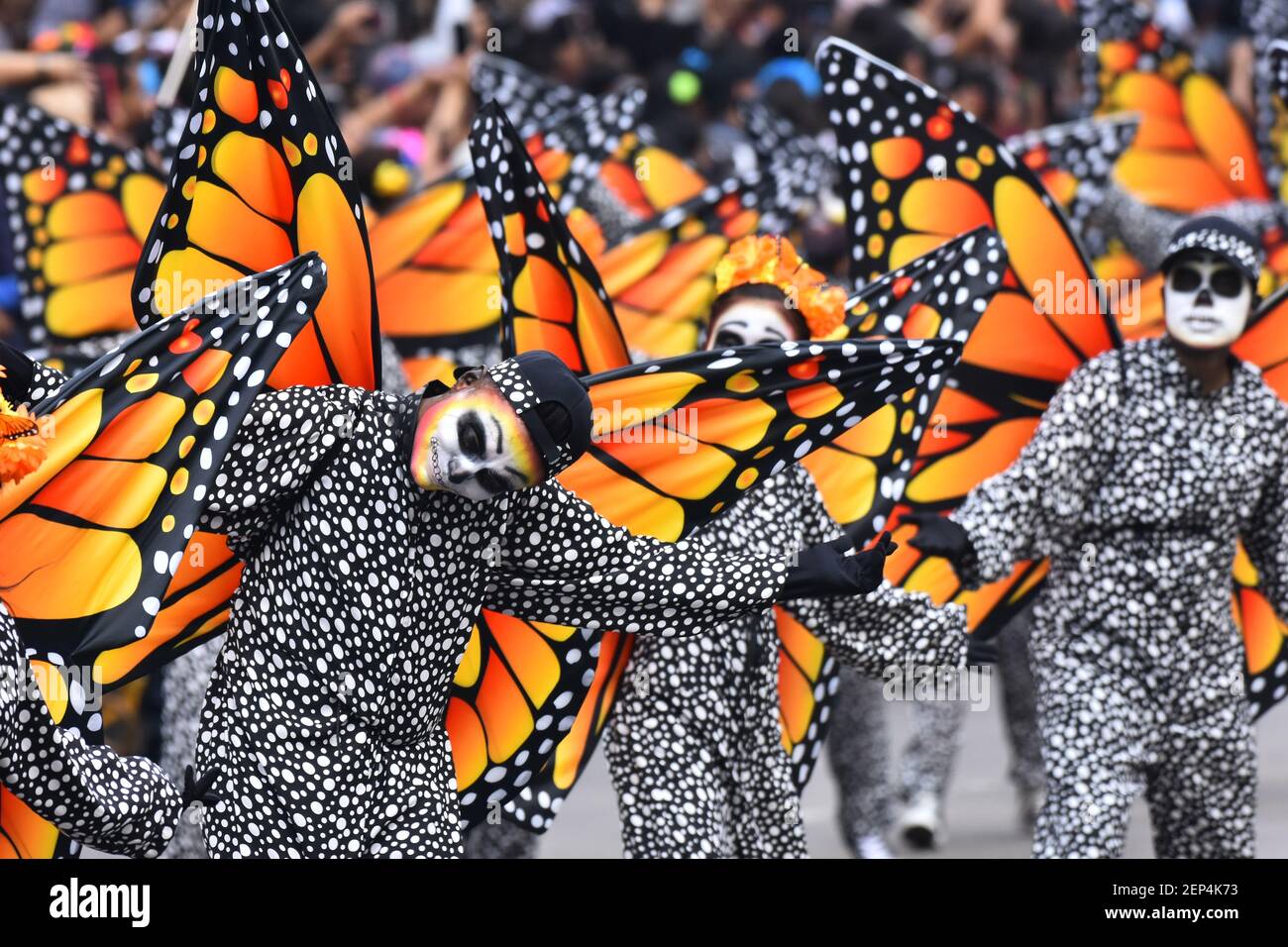 MEXICO CITY, MEXICO - OCTOBER 27: Participants dressed as monarch ...