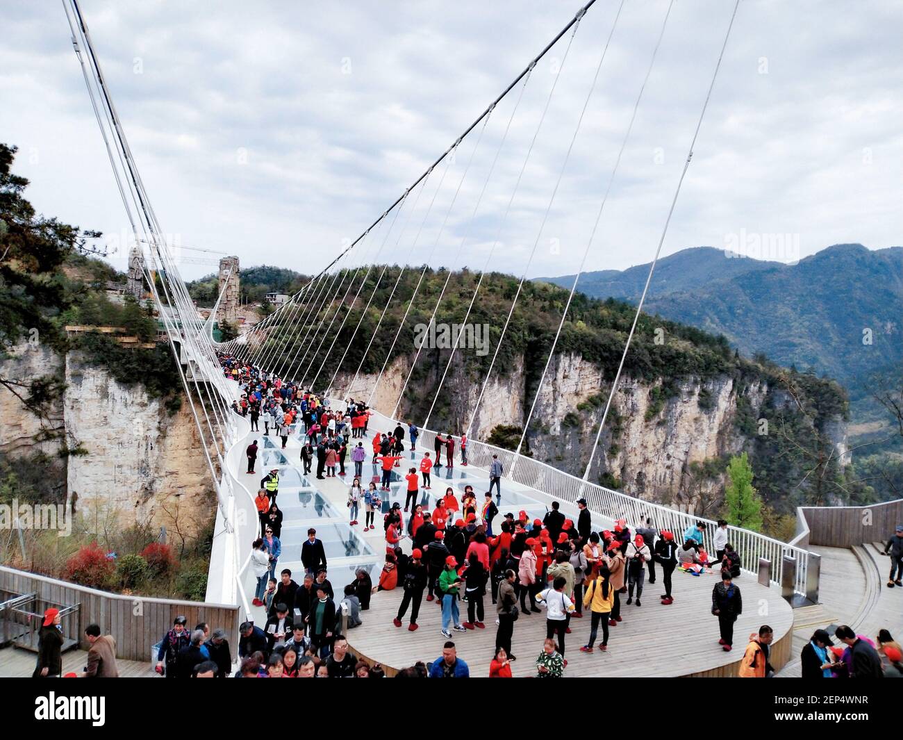 Hunan,CHINA-Yuntiandu, also known as Zhangjiajie Grand Canyon Glass ...