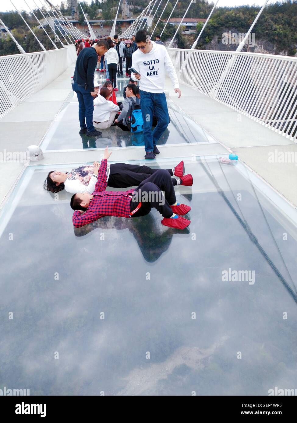 Hunan,CHINA-Yuntiandu, also known as Zhangjiajie Grand Canyon Glass ...