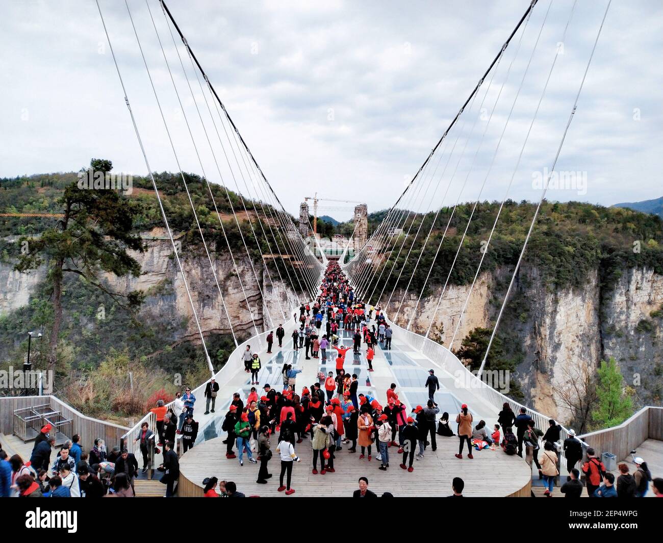 Hunan,CHINA-Yuntiandu, also known as Zhangjiajie Grand Canyon Glass ...