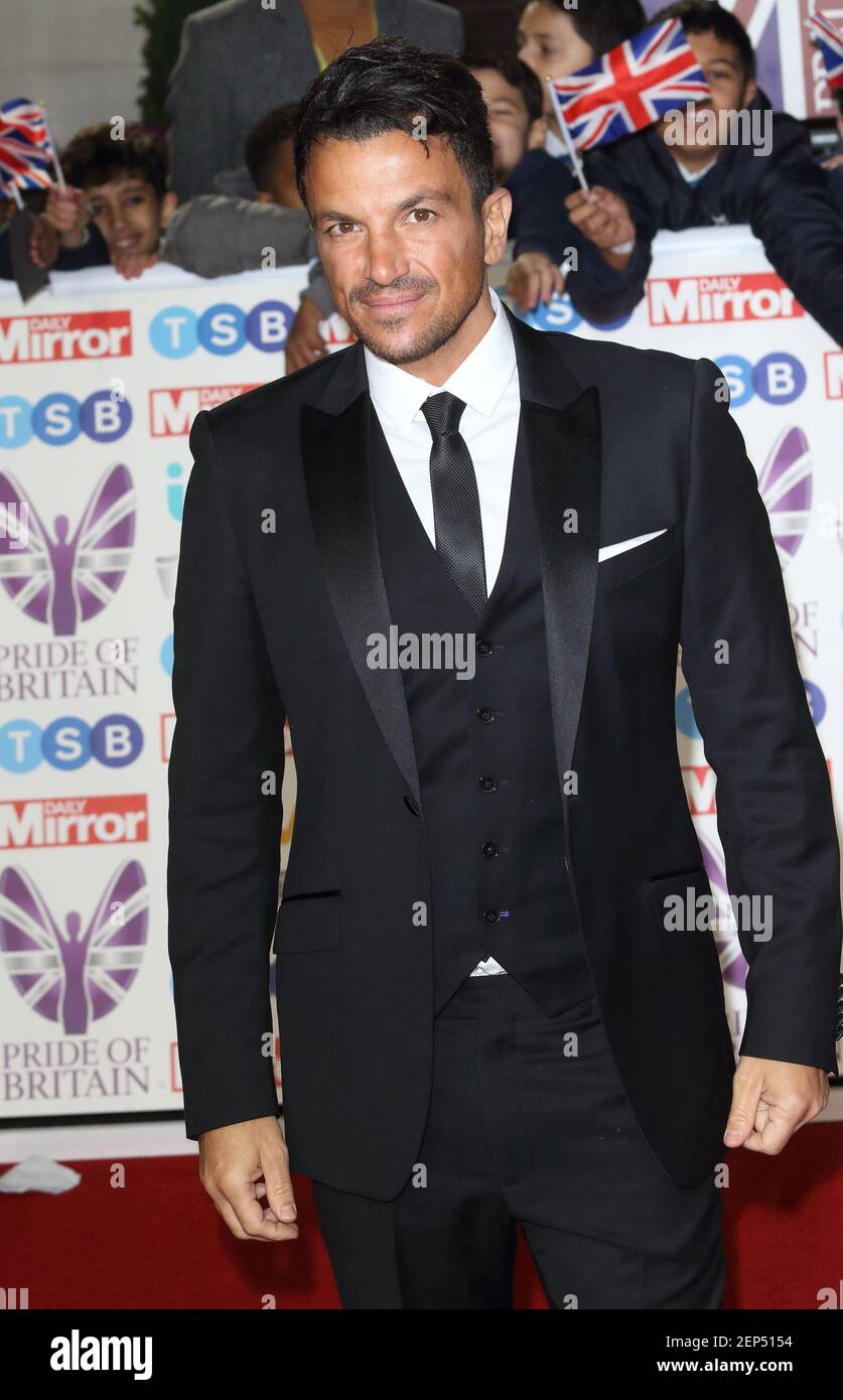 Peter Andre on the red carpet at The Daily Mirror Pride of Britain ...