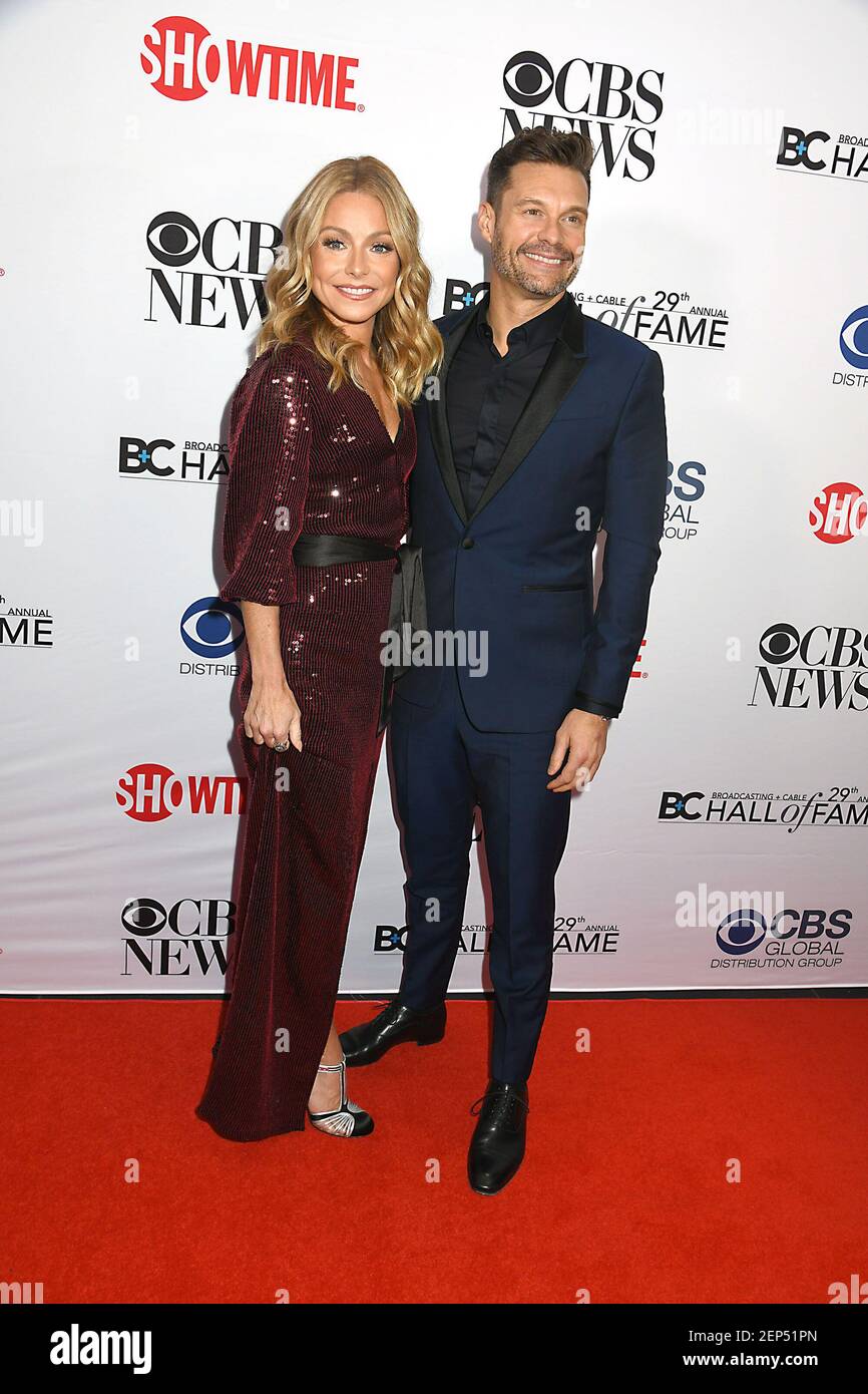 Kelly Ripa and Ryan Seacrest attends the Broadcasting & Cable Hall of ...