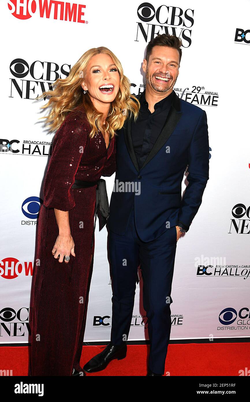 Kelly Ripa and Ryan Seacrest attends the Broadcasting & Cable Hall of ...