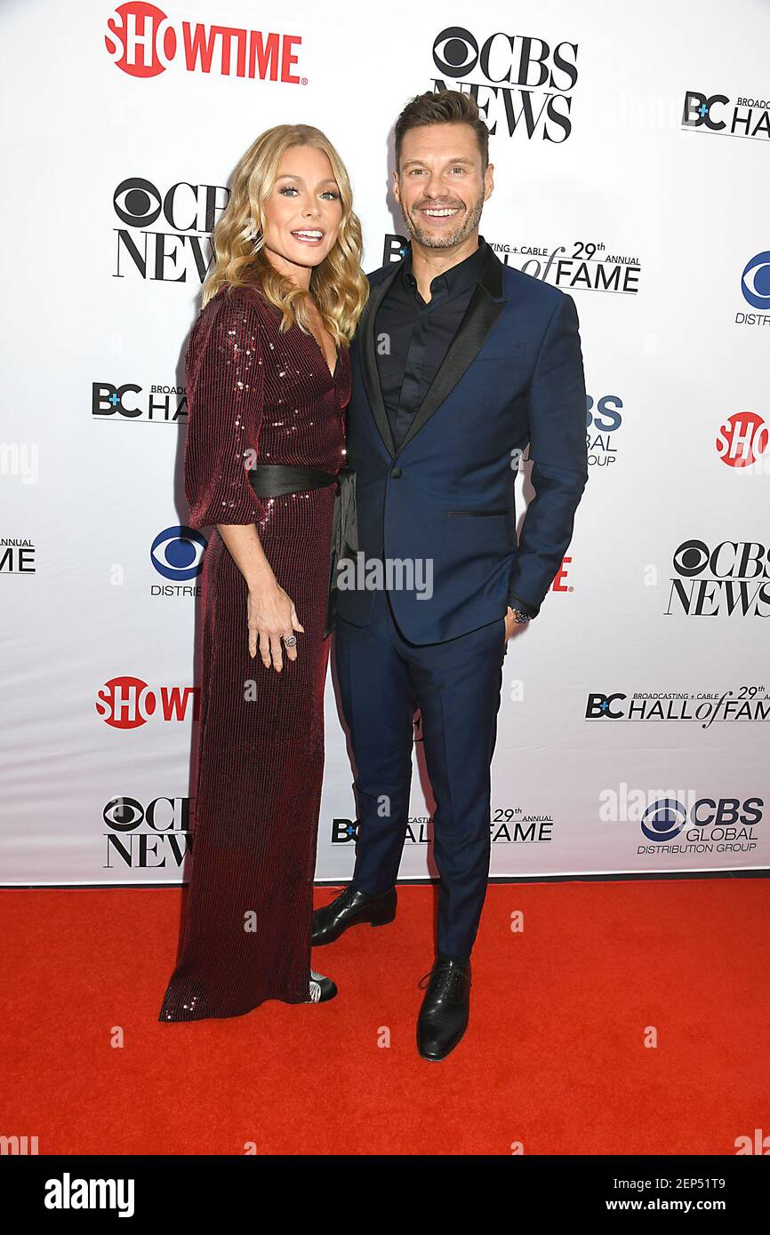 Kelly Ripa and Ryan Seacrest attends the Broadcasting & Cable Hall of ...