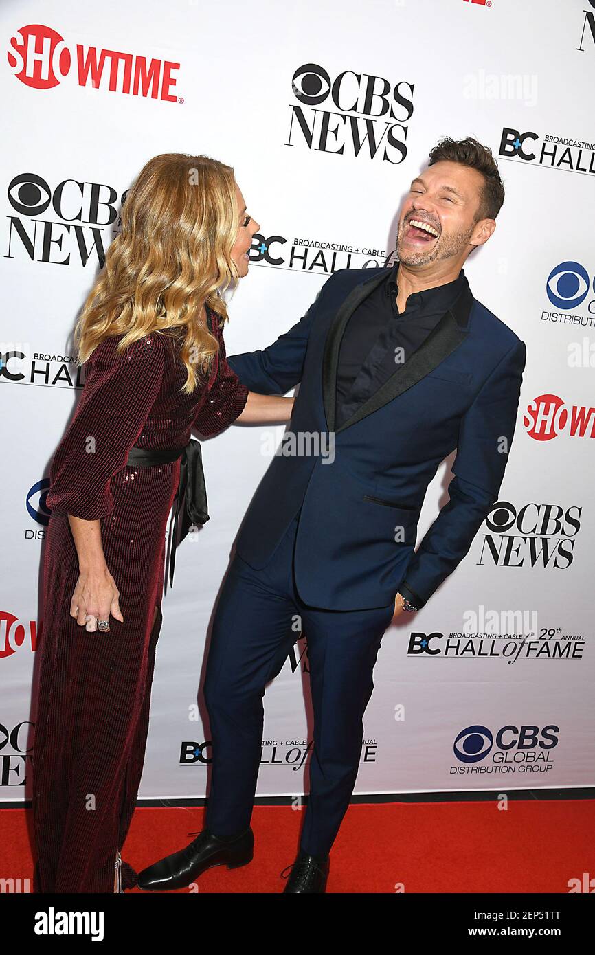 Kelly Ripa and Ryan Seacrest attends the Broadcasting & Cable Hall of ...