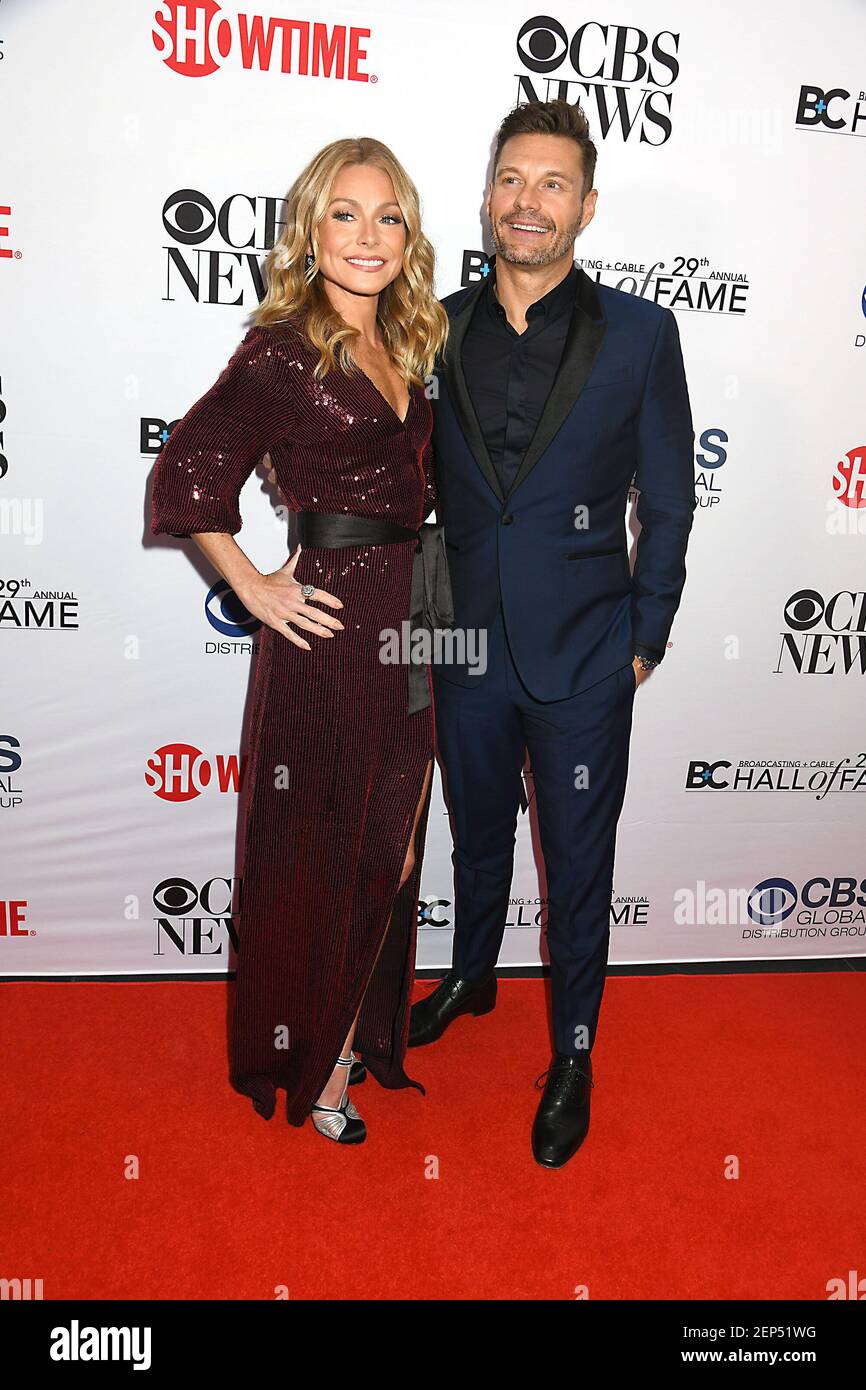 Kelly Ripa and Ryan Seacrest attends the Broadcasting & Cable Hall of ...
