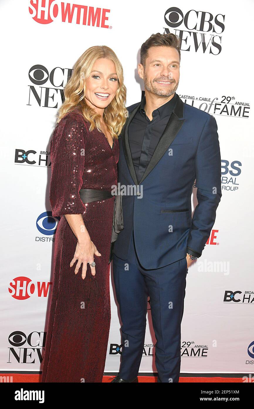 Kelly Ripa and Ryan Seacrest attends the Broadcasting & Cable Hall of ...