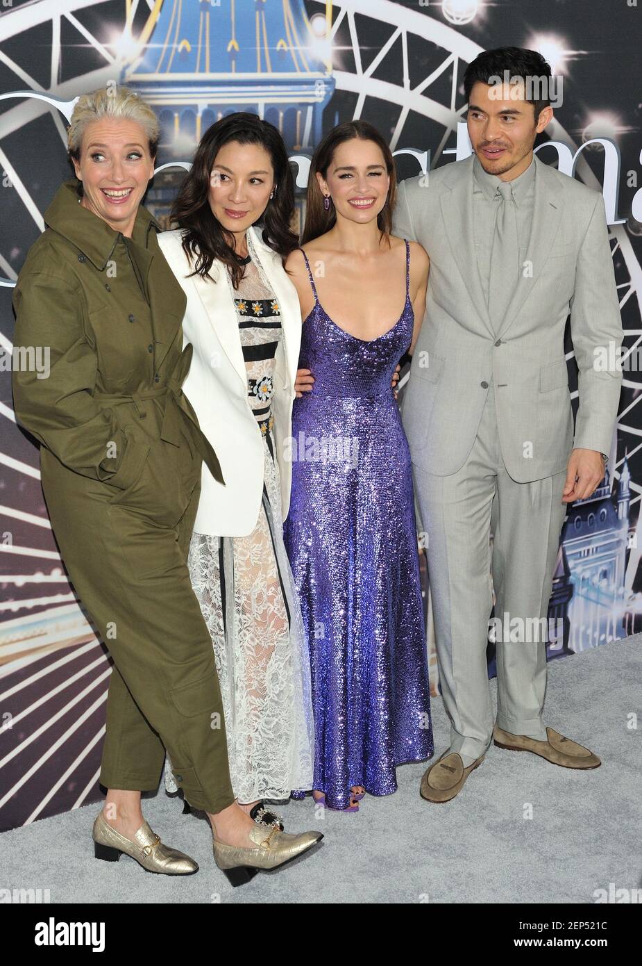 L-R: Actors Emma Thompson, Michelle Yeoh, Emilia Clarke and Henry ...