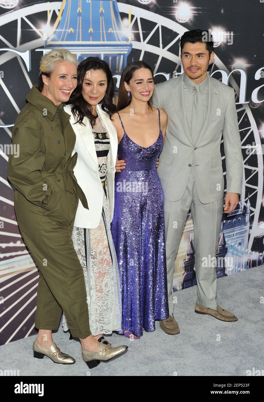 L-R: Actors Emma Thompson, Michelle Yeoh, Emilia Clarke and Henry ...