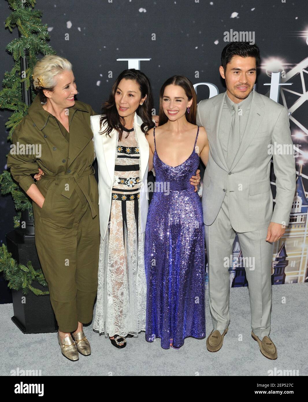 L-R: Actors Emma Thompson, Michelle Yeoh, Emilia Clarke and Henry ...