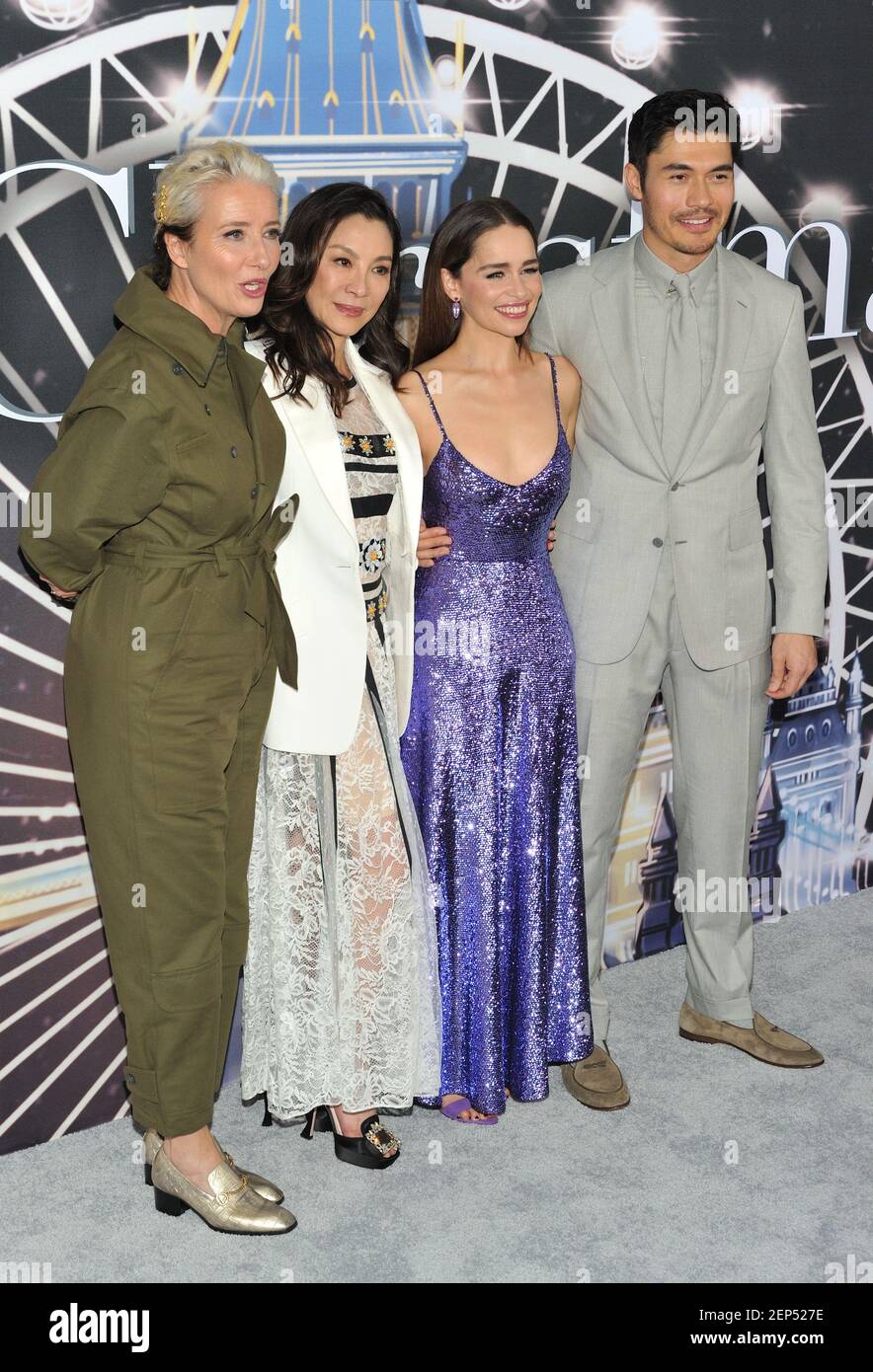 L-R: Actors Emma Thompson, Michelle Yeoh, Emilia Clarke and Henry ...