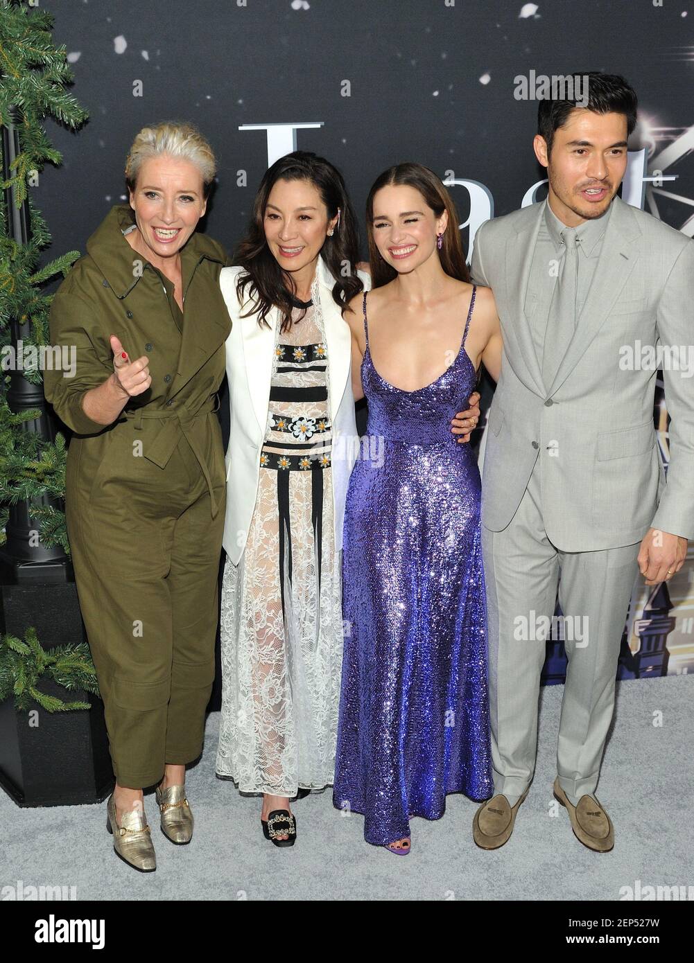 L-R: Actors Emma Thompson, Michelle Yeoh, Emilia Clarke and Henry ...