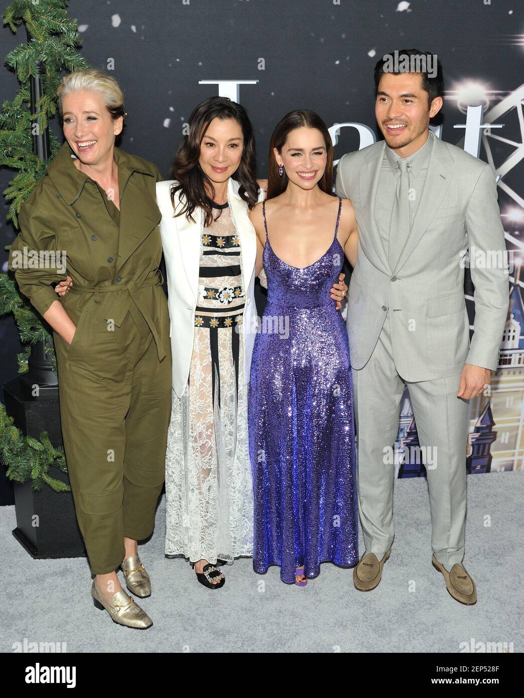 L-R: Actors Emma Thompson, Michelle Yeoh, Emilia Clarke and Henry ...