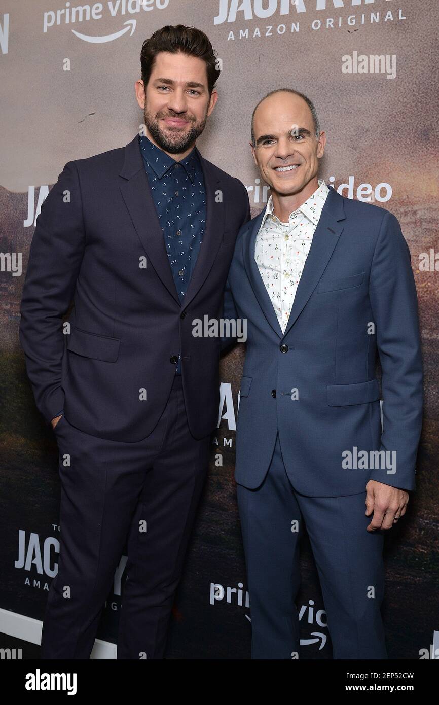(L-R) Actors John Krasinski and Michael Kelly attend The Premiere of ...