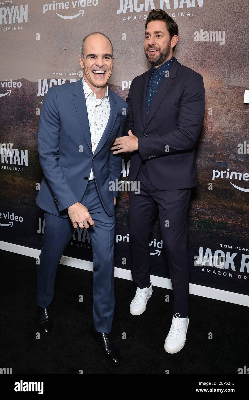 (L-R) Actors Michael Kelly and John Krasinski attend The Premiere of ...