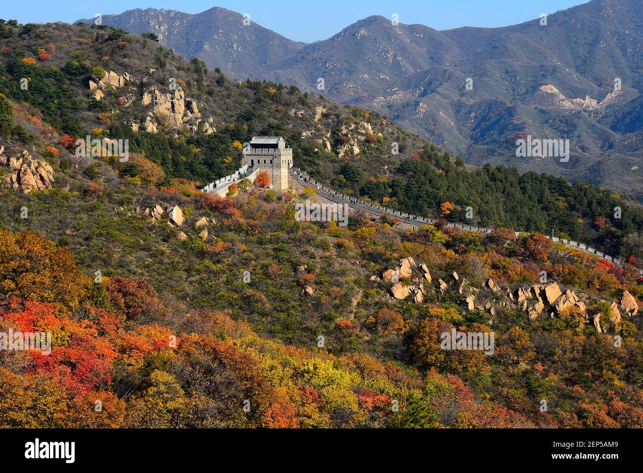 An aerial view of the Badaling Great Wall, the site of the most visited ...