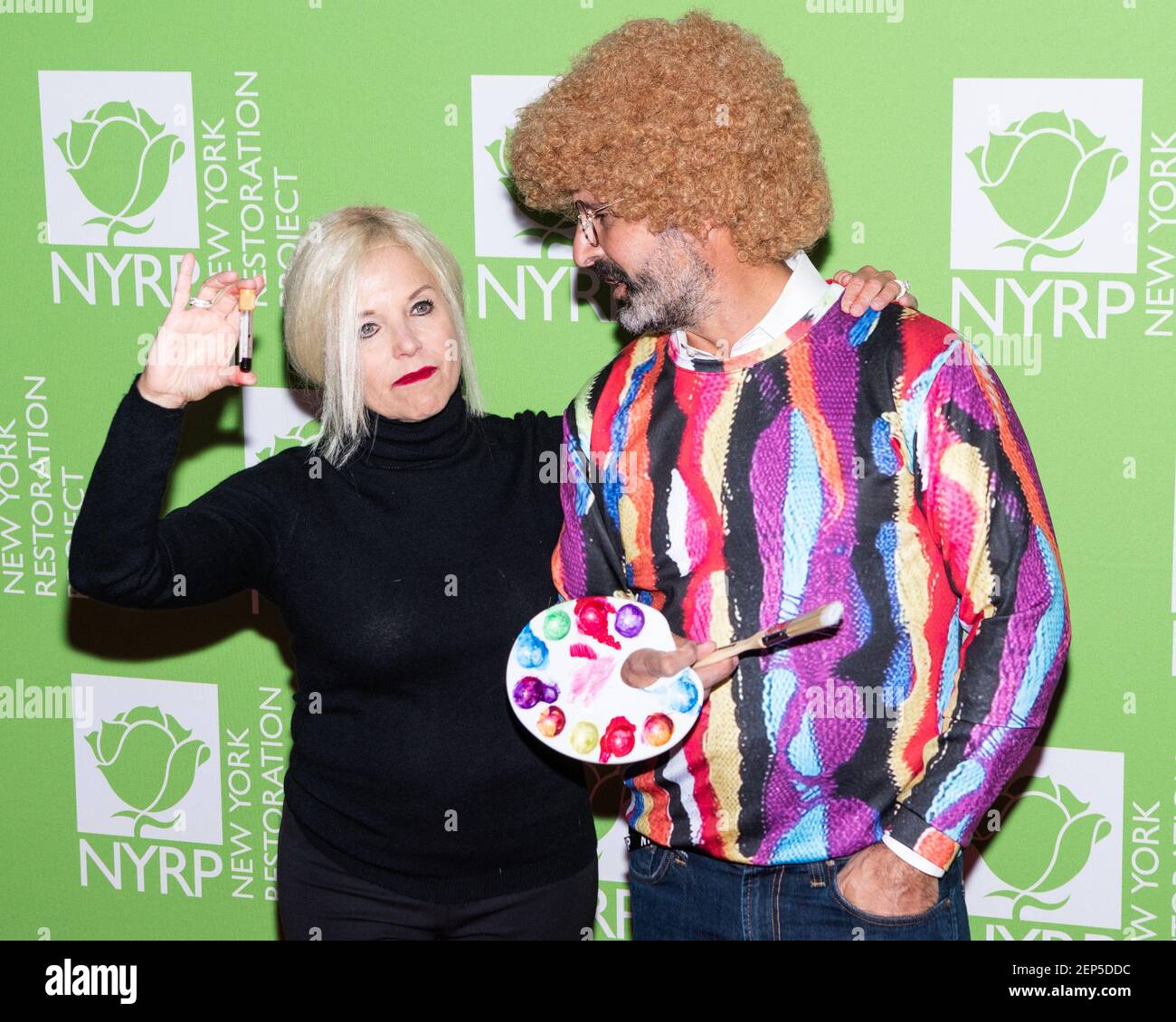 Katie Couric and John Molner attend Bette Midler's Hulaween Gala at the ...