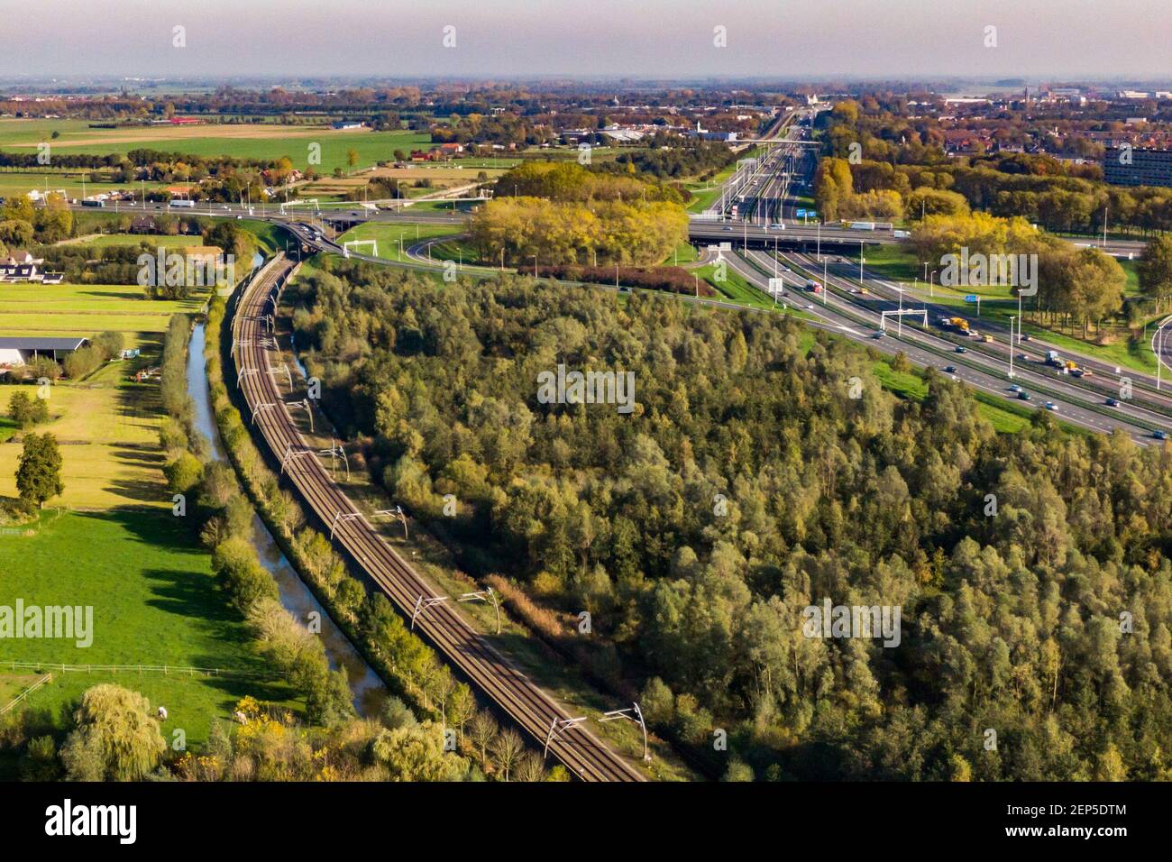 GORINCHEM, 31-10-2019, The Betuwelijn is a freighttrain route between ...