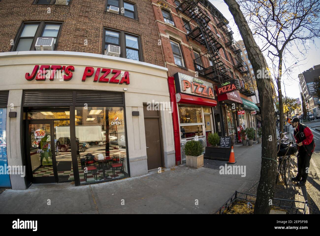 A franchise of Jetâ€™s Pizza and Stellaâ€™s Pizza compete next to each ...
