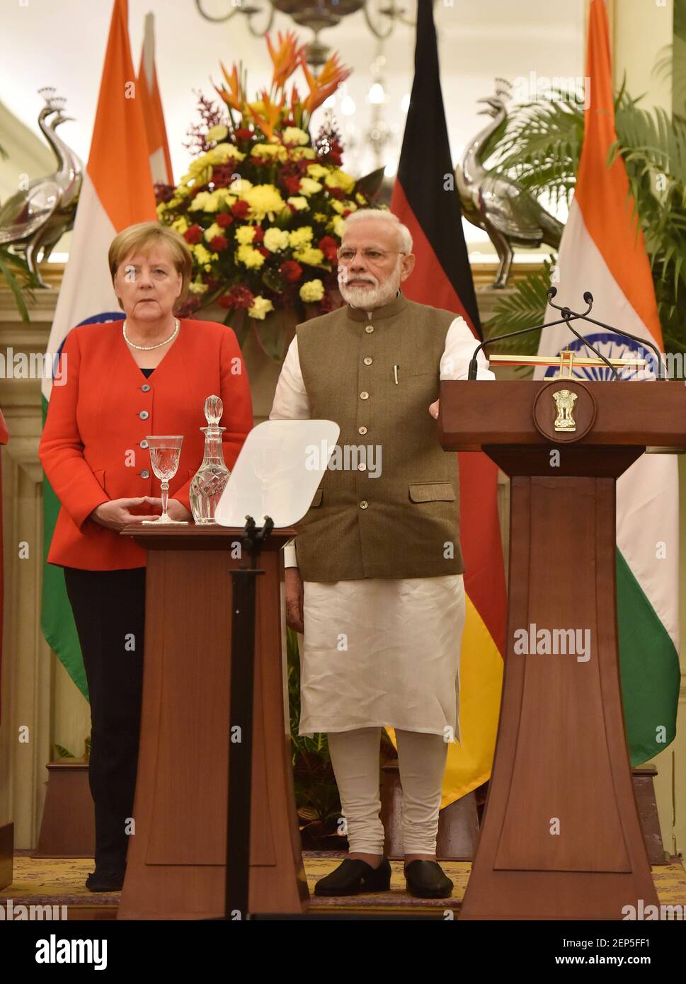 NEW DELHI, INDIA - NOVEMBER 1: Prime Minister Narendra Modi and German ...