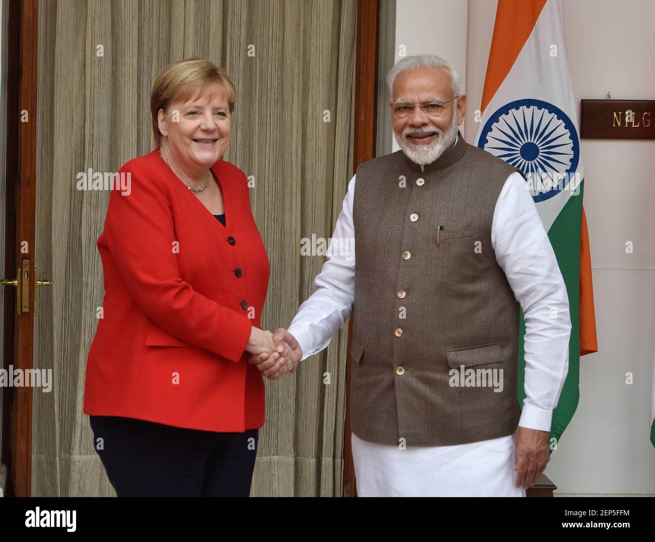 NEW DELHI, INDIA - NOVEMBER 1: Prime Minister Narendra Modi shake hands ...