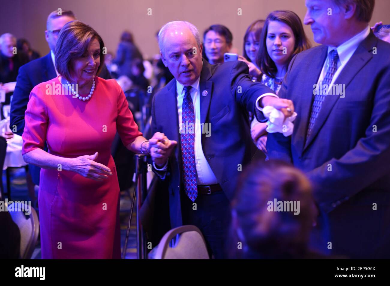 Speaker Nancy Pelosi greets attendees during the Inaugural Independence ...