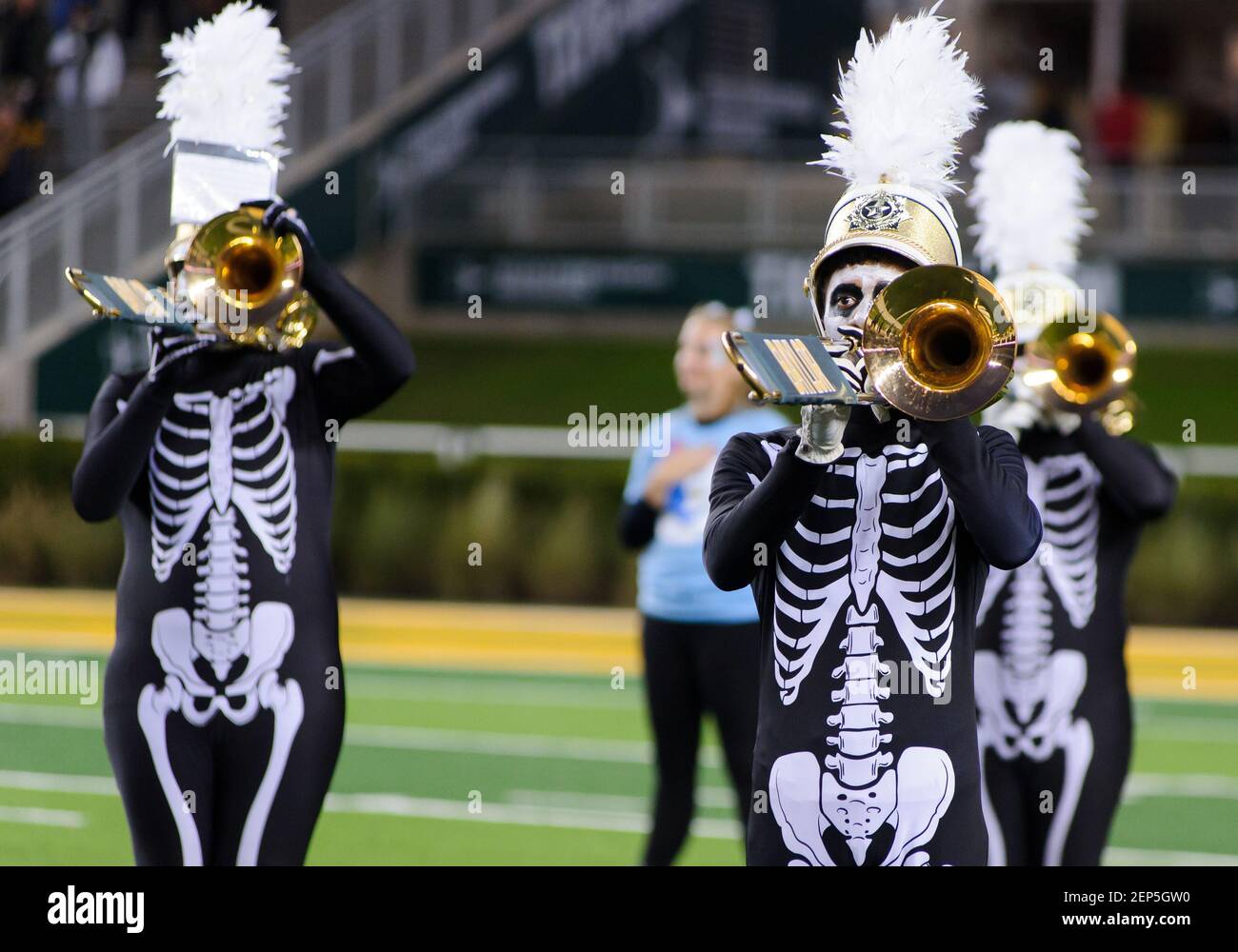 October 31 2019: Baylor Bears band members during the national anthem ...