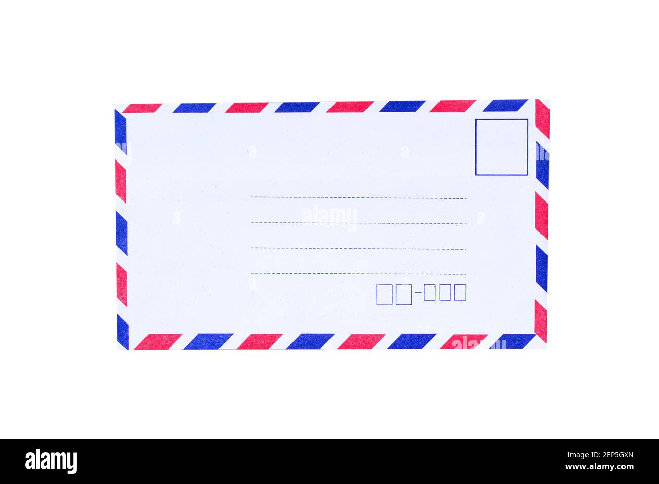 Top view with air mail envelope isolated on white background. envelope ...