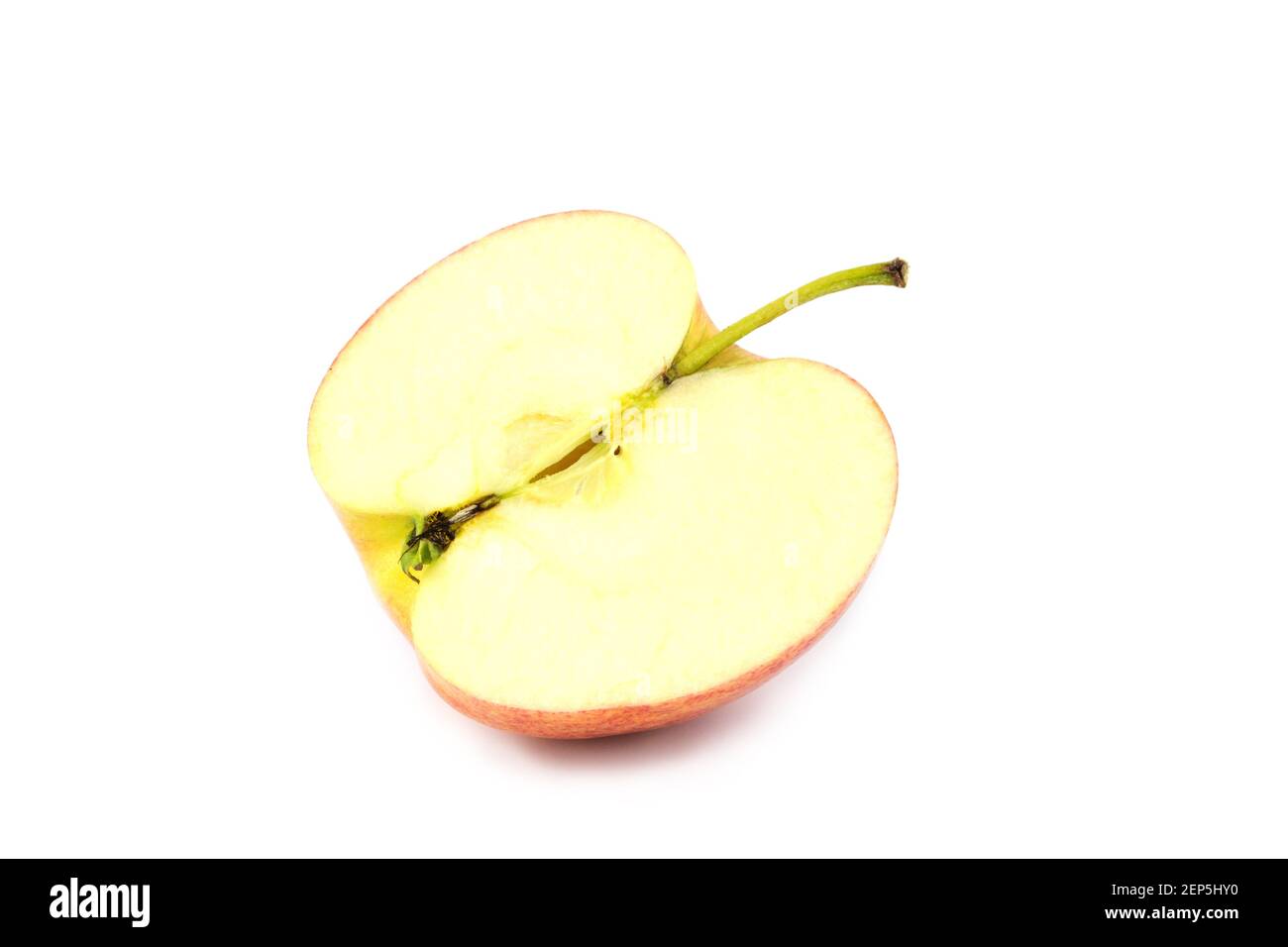 Whole red apple fruit with slice (cut) isolated on white background ...