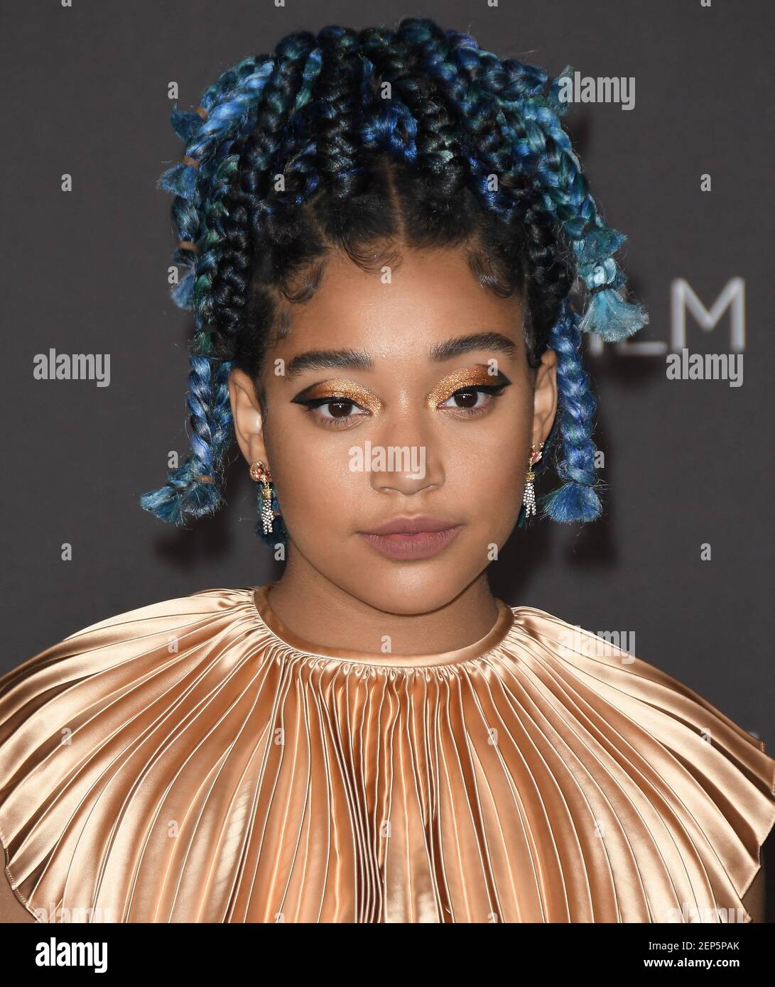 Amandla Stenberg arrives at the 2019 LACMA Art + Film Gala held at ...