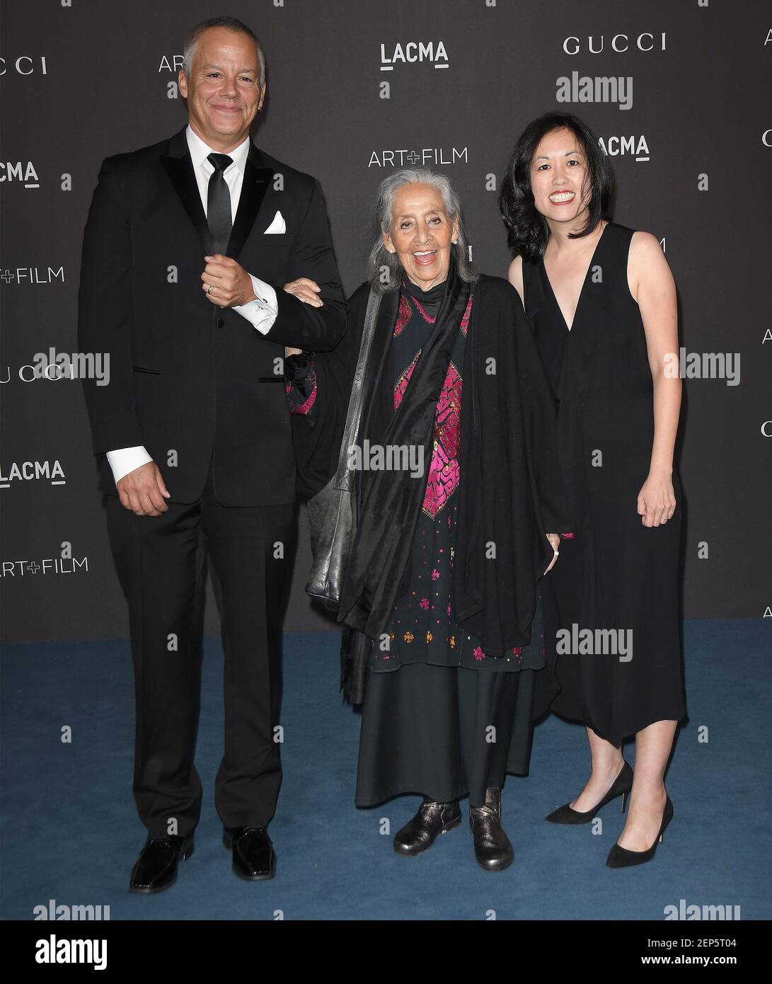 (L-R) John Mullican, Luchita Hurtado and Jennifer King at the 2019 ...