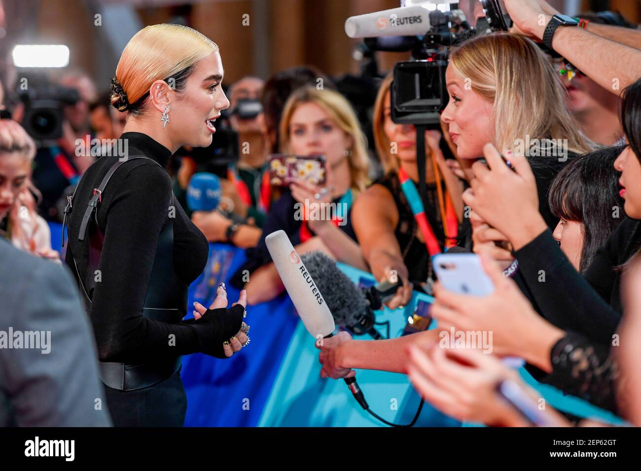 Dua Lipa on the Red Carpet during the MTV European Music Awards 2019 ...
