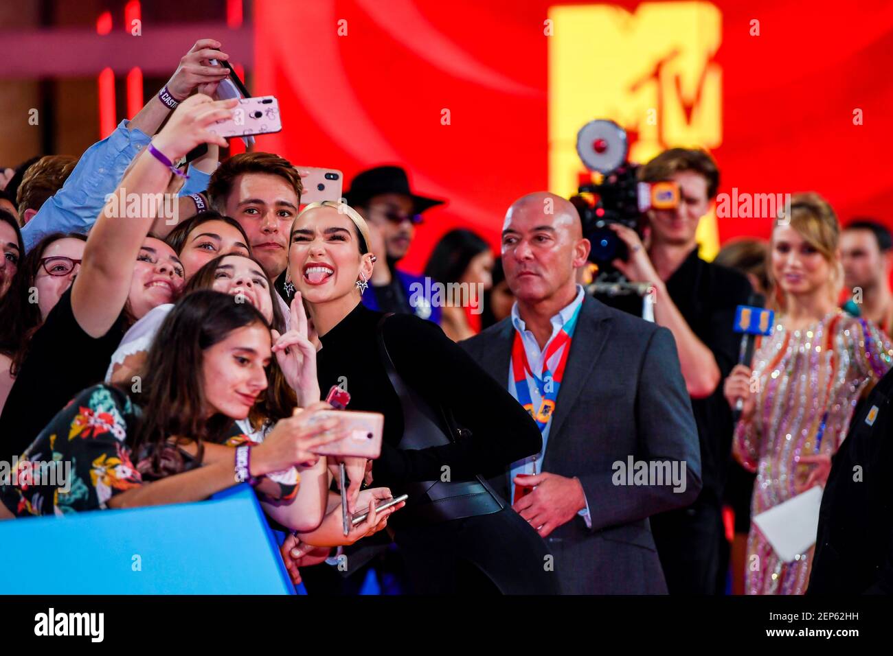 Dua Lipa on the Red Carpet during the MTV European Music Awards 2019 ...